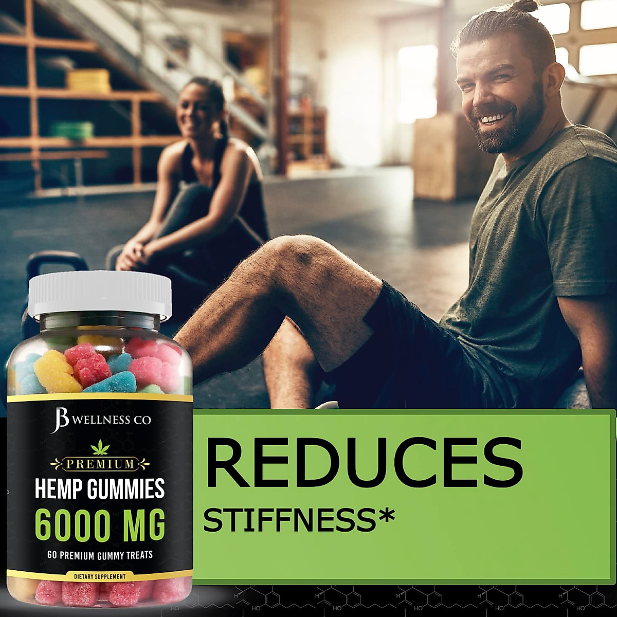 [2-PACK] Hemp Gummies Premium – 6000 MG – Great for Peace & Relaxation - Calming Gummies – Vitamins & Omega 3,6,9 – Made in The USA [2-PACK]