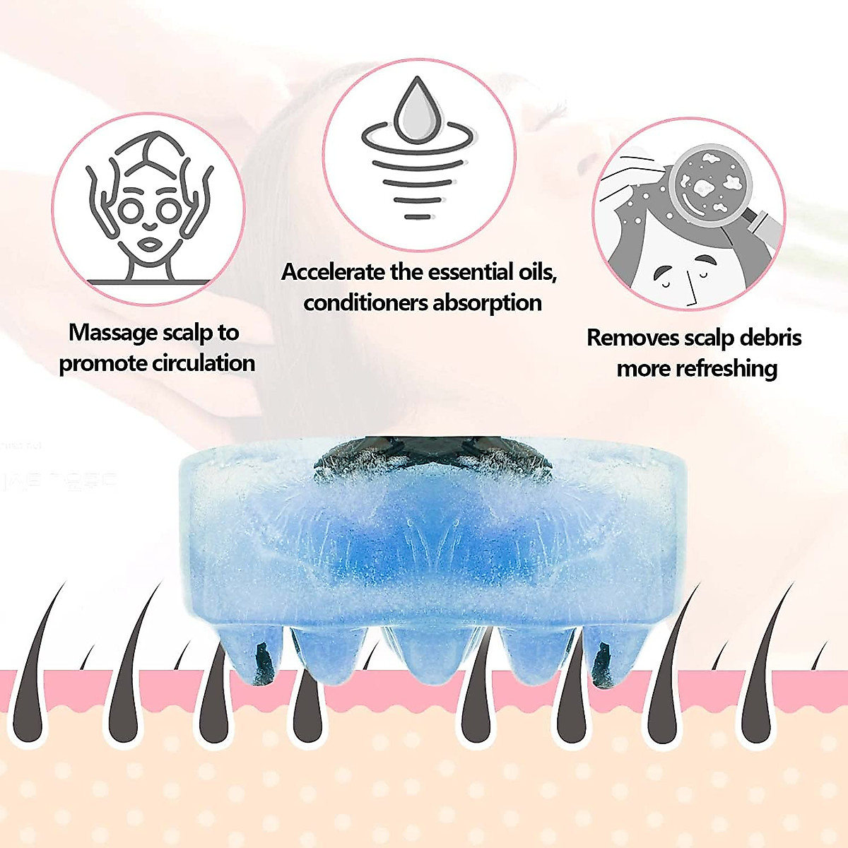 2 Pcs Emfure Massage Silicone Molds for Soaps, 4 Cavities 4.5oz Massage Bar Soap Molds for DIY Soap Making, Candle Making, Polymer Clay (Blue and Pink)