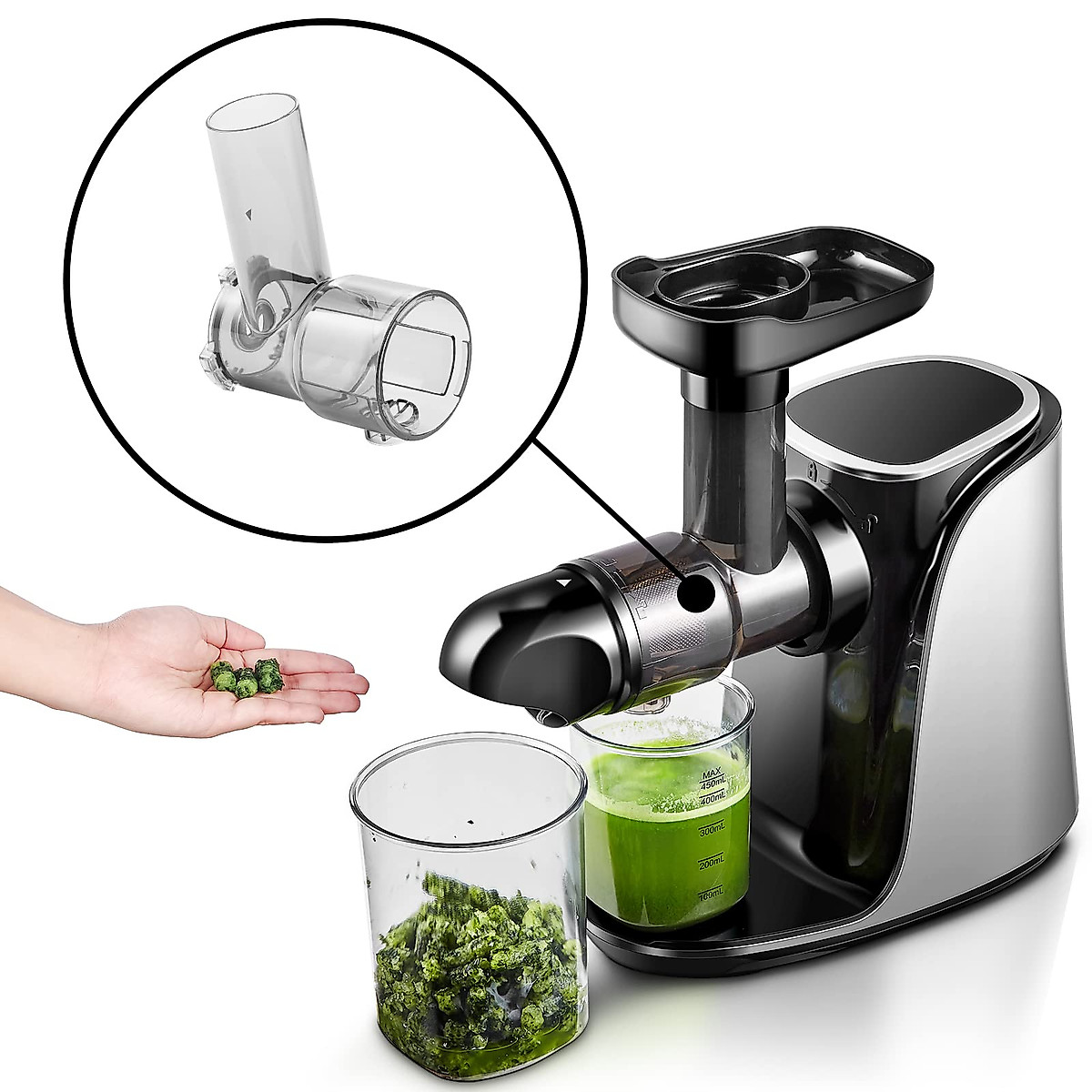 AMZCHEF Masticating Juicer Attachments,Slow Juicer Accessories for AMZCHEF, Compatible with 1501 and 3001,Cold Pressed Juicer Parts,High Juice Yield Great for Fruits and Vegetables