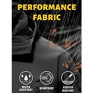 TACVASEN Men's Classic Fleece Liner Hooded Outwear Softshell Tactical Jacket Black,US L