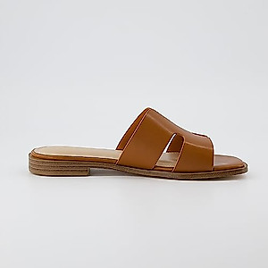 CUSHIONAIRE Women's Voyage slide sandal +Memory Foam, Wide Widths Available, Whiskey 8.5