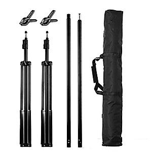 HYJ-INC Photo Video Studio 10 Ft Adjustable Background Stand Backdrop Support System Kit with Photography Background Holder Carry Bag