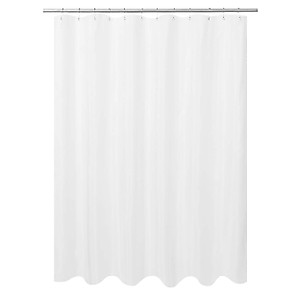 N&Y HOME Ultimate Waterproof Fabric Shower Curtain or Liner, Machine Washable, Breathable Fabric TPU Lining Bath Tub Shower Liner, White, 72x72 inch