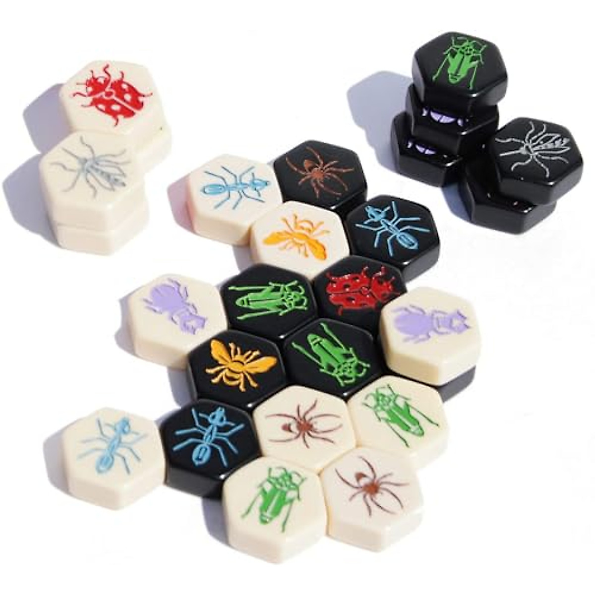 Smart Zone Games Hive Pocket Portable Strategic Board Game for 2 Players – Includes Ladybug & Mosquito Expansions – Compact Travel Version of The Award-Winning Hive Game