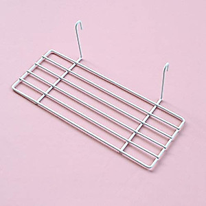 VOSAREA Hanging Straight Shelf for Wire Wall Grid Panel Display Rack Home Room Decor 25x10cm (White)
