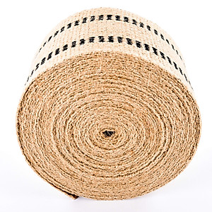 Upholstery/Craft Jute Webbing (Burlap) 3.5 Inches X 10 Yards-Natural W/Black Stripes
