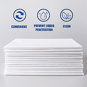 Disposable Bed Sheets Bed Cover for SPA Tattoo Massage Table Hotels 31" x 78" Non Woven Fabric White 20Pcs