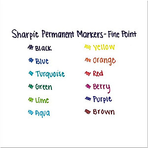 Permanent Marker, Fine Point, Black Ink, Lot of 12