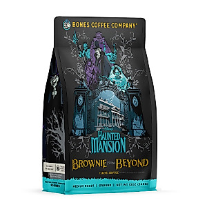Bones Coffee Company Brownie from Beyond Whole Coffee Beans Caramel Brownie Flavor | 12 oz Flavored Coffee Gifts Low Acid Medium Roast Coffee Inspired by Disney's Haunted Mansion (Whole Bean)