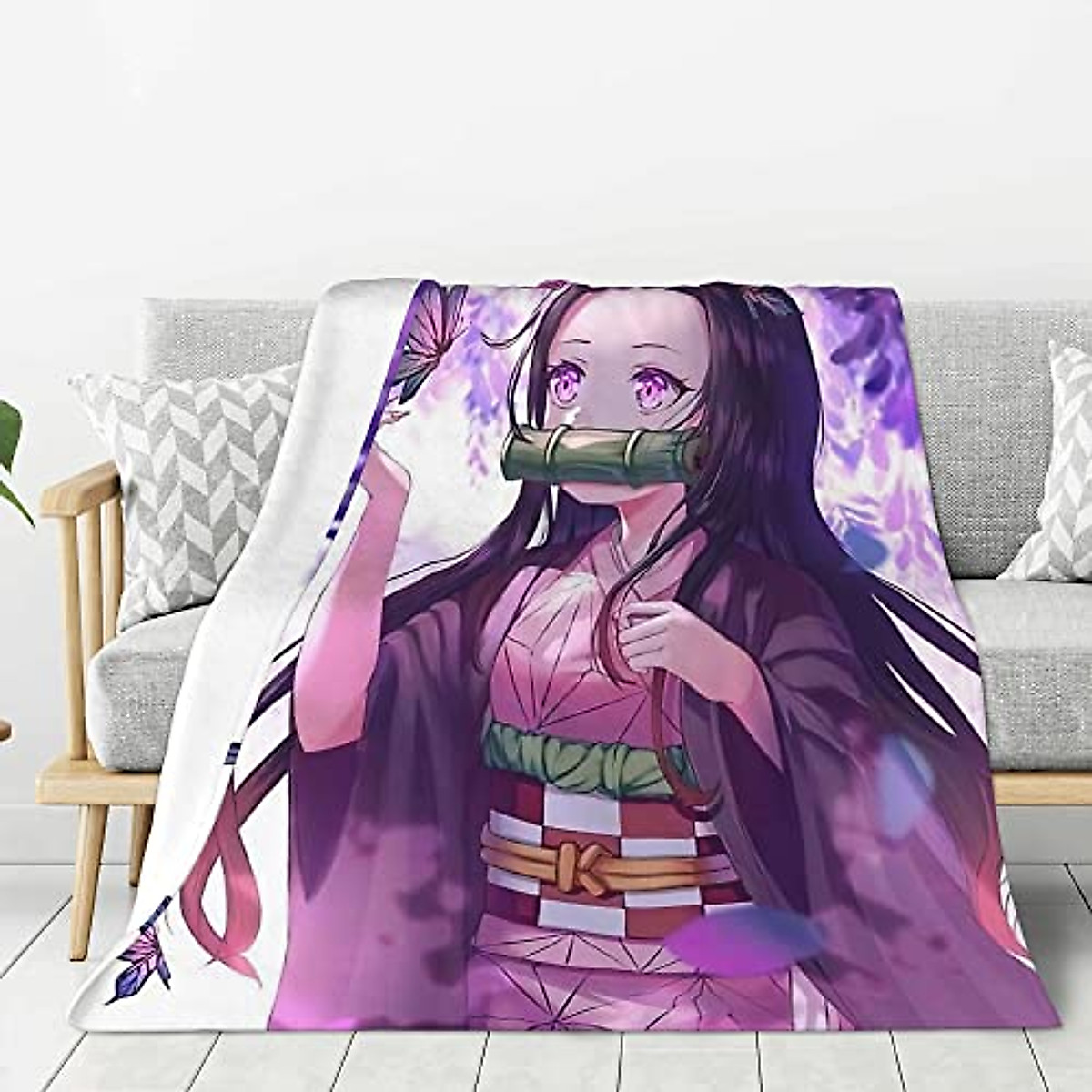 Anime Blanket Cute Blankets Fluffy Fleece Flannel Soft Throw Blankets Cozy Flannel Gift Blanket for Bed Couch Camping All Season 40"x50"