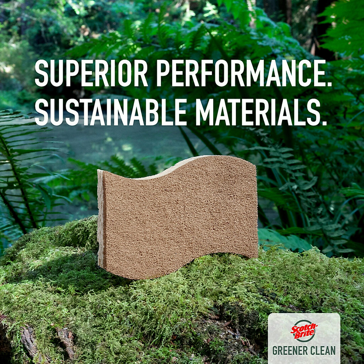 Scotch-Brite Greener Clean Non-Scratch Scrub Sponges, For Washing Dishes and Cleaning Kitchen, 6 Scrub Sponges