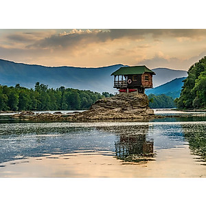 Noah Jigsaw Puzzle Lonely House on The River Drina in Bajina Basta, Serbia 1000 Pieces