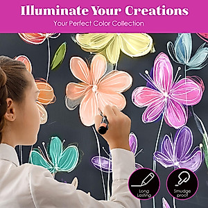 Loddie Doddie Liquid Chalk Markers for Chalkboard - 6mm Reversible Chisel and Bullet Tips, Chalkboard Markers Erasable, Macaron Pastel Chalk Pens 8 Count