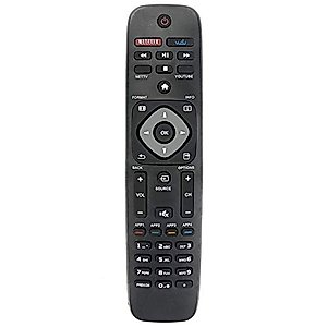 Universal Remote Control Replacement for Philips TV Remote, Compatible with Various Philips LCD LED 4K UHD Smart TVs Remote