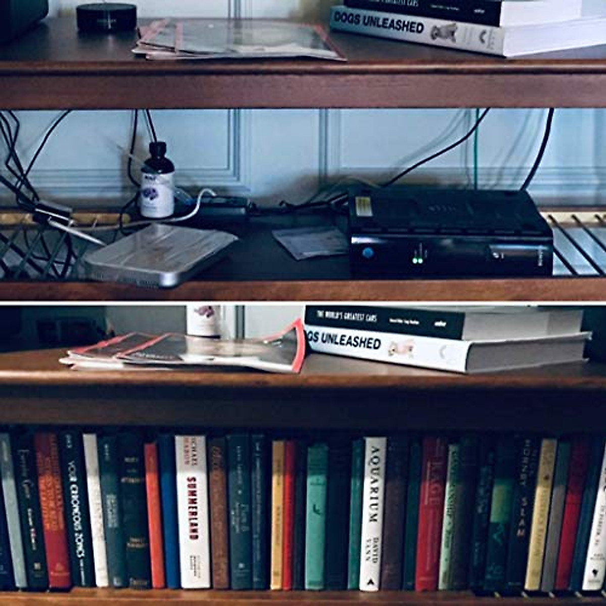 Covogoods CovoBox— Original Hidden Storage Secret Book Box Electronics Hider | Hide Router, Cable, Modem, Cords, Plugs, Outlets, Money, Docs, Jewelry | Made with Real Used Hardcover Books [Tops OFF]