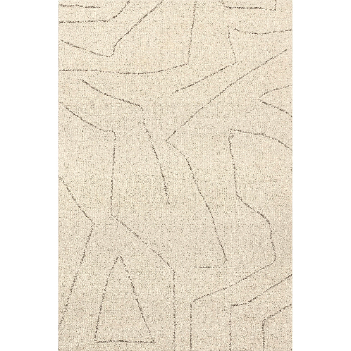 Rugs USA x Arvin Olano Mulholland Textured Wool Area Rug Area Rug, 9x12, Cream