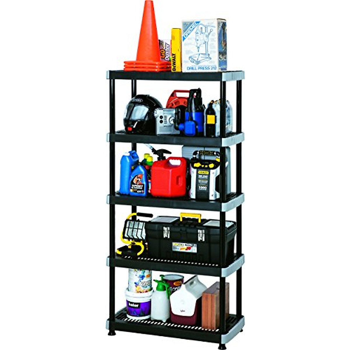 Rimax 9494 5 Shelf Storage Rack, Black