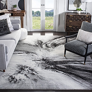 SAFAVIEH Glacier Collection Area Rug - 8' x 10', Grey & Multi, Modern Abstract Design, Non-Shedding & Easy Care, Ideal for High Traffic Areas in Living Room, Bedroom (GLA127C)