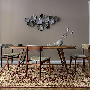 LUXE WEAVERS Oriental Floral Medallion Burgundy 5x7 Area Rug