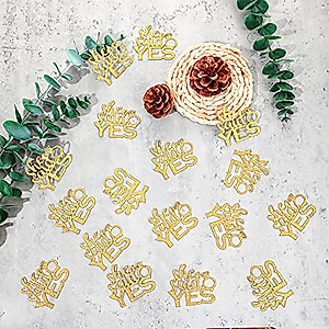 100 Pieces She Said Yes Glitter Confetti with Diamond Ring Table Confetti Wedding Engagement Party Table Scatter for Valentine's Day Proposal Bachelorette Bridal Shower Party Decoration