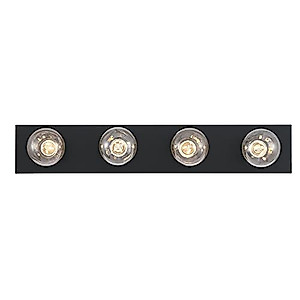 Westinghouse Lighting 6117600 Traditional Four-Light Indoor Vanity Light Fixture, Matte Black Finish