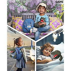 Naturally KIDS Dinosaur Backpack, Dinosaur Toys for Kids 3-5, 2 Year Old Boy Birthday Gift, Toddler Backpack Boys Girls