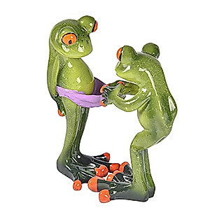 Sungmor Novelty Frog Figurines Collectibles Frog Statues, Miniature Frog Sculptures Home Decor,Funny Frog Statues for Yard and Garden, Resin Frog Ornament for Home Desk Decoration