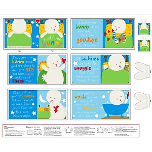 Studio E Huggable and Lovable Books 12 Bedtime Bunny 36" Panel Multi