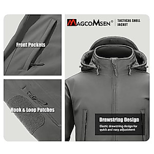 Mens Waterproof Jacket Mens Winter Coat Windproof Jacket Tactical Jackets Rain Jacket Winter Jacket Softshell Jacket for Men Grey XL