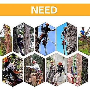 SEAAN Steel Wire Core Flipline Kit 1/2'' x 10FT Flipline for Tree Climbing Lanyard - Adjustable Lanyard, Better Grab, Low Stretch, Cut Resistant