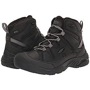 KEEN Men's Circadia Mid Heigh Polar Insulated Waterproof Hiking Boots, Black/Steel Grey, 10