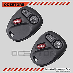 OCESTORE 2Pcs KOBLEAR1XT Car Key Fob Keyless Entry Remote 3-btn Compatible with Lesabre Silverado Avalanche 15042968