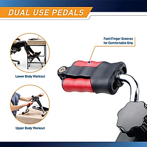 Marcy Portable Mini Magnetic Cardio Cycle Under Desk Bike Pedal Exerciser for Home Gym and Office NS-914, Black-Silver