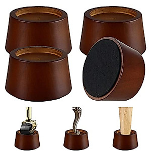 KOIKEY Furniture Raisers Bed Risers - 2 Inch Wooden Circle Heavy Duty Furniture Height Extenders Lifts for Sofa Couch Desk Chair Table Base Raising Space, Convenient Store and Cleaning, Pack of 4