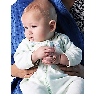 Reversible Unisex Children's Soft Baby Blanket Minky Dot (Navy/Navy)