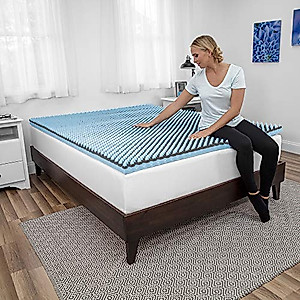 SensorPEDIC 2.5" Sensorwell Charcoal Hybrid Memory Foam Mattress Topper - King, Gray
