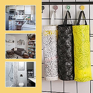 3 pcs Grocery Bag Organizers, Wall Mounted Garbage Bag Holders Kitchen Rubbish Bags Round Storage Bags for Shopping Bags Grocery Bags (B)