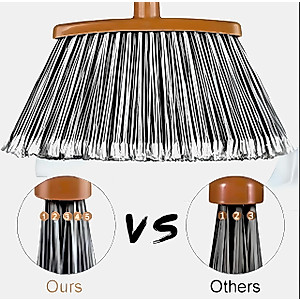 Self-Cleaning Broom and Dustpan Set, Indoor/Outdoor, with Dustpan Teeth, Stand Up Design