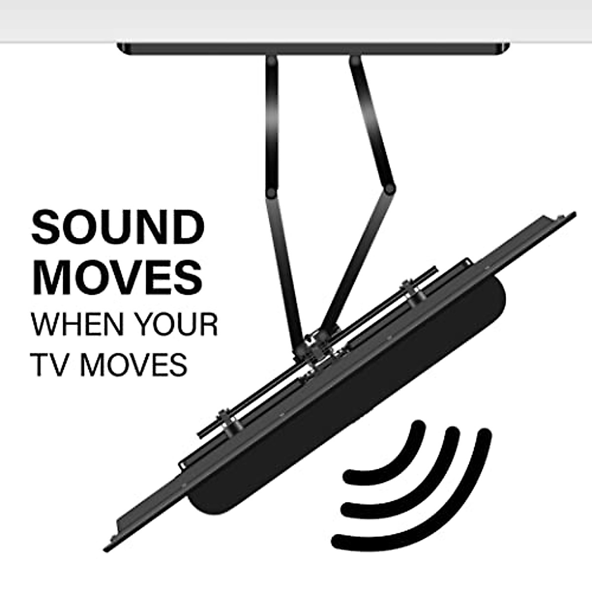 Sanus Soundbar Mount for Sonos Beam - Height Adjustable Up to 12" & Designed to Work with Any TV - Custom Fit to The Beam for Optimal Audio Performance