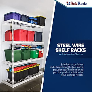 SafeRacks Garage Shelving Unit - Storage Shelf That Holds 500 Pounds Per Shelf Rack - All Steel Shelves for Storage - Easy to Assemble Shelving Storage, Garage Shelf, Hammertone (24" x 92" x 84")