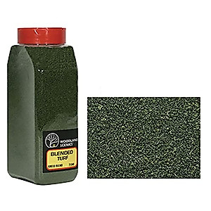 Make Your Day Woodland Scenics Green Blended Turf, Medium Ballast Gray Blend, Scenic Cement Paintbrushes (Pack of 4)
