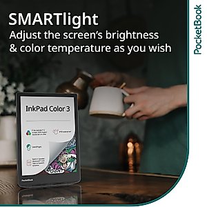 PocketBook InkPad Color 3 E-Book Reader | Enhanced 7.8'' Color E-Paper E-Ink Screen | Eye-Friendly E-Reader for Comics | SMARTlight | Audiobooks & Text-to-Speech | Bluetooth® & Built-in Speaker
