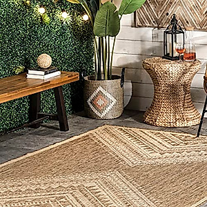 nuLOOM Landry Aztec Indoor/Outdoor Area Rug, 5' x 8', Beige