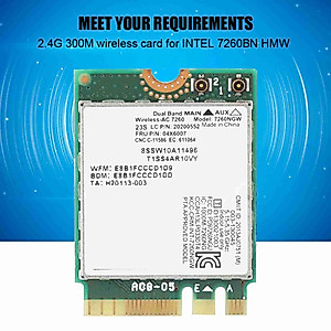 ASHATA 2.4G 5G Network Card for Intel 7260 AC 867Mbps NGFF M2 WiFi Card Laptop Network Adapter for ThinkPad T440 T440S T440P X230S X240 X240S L440 W540 etc