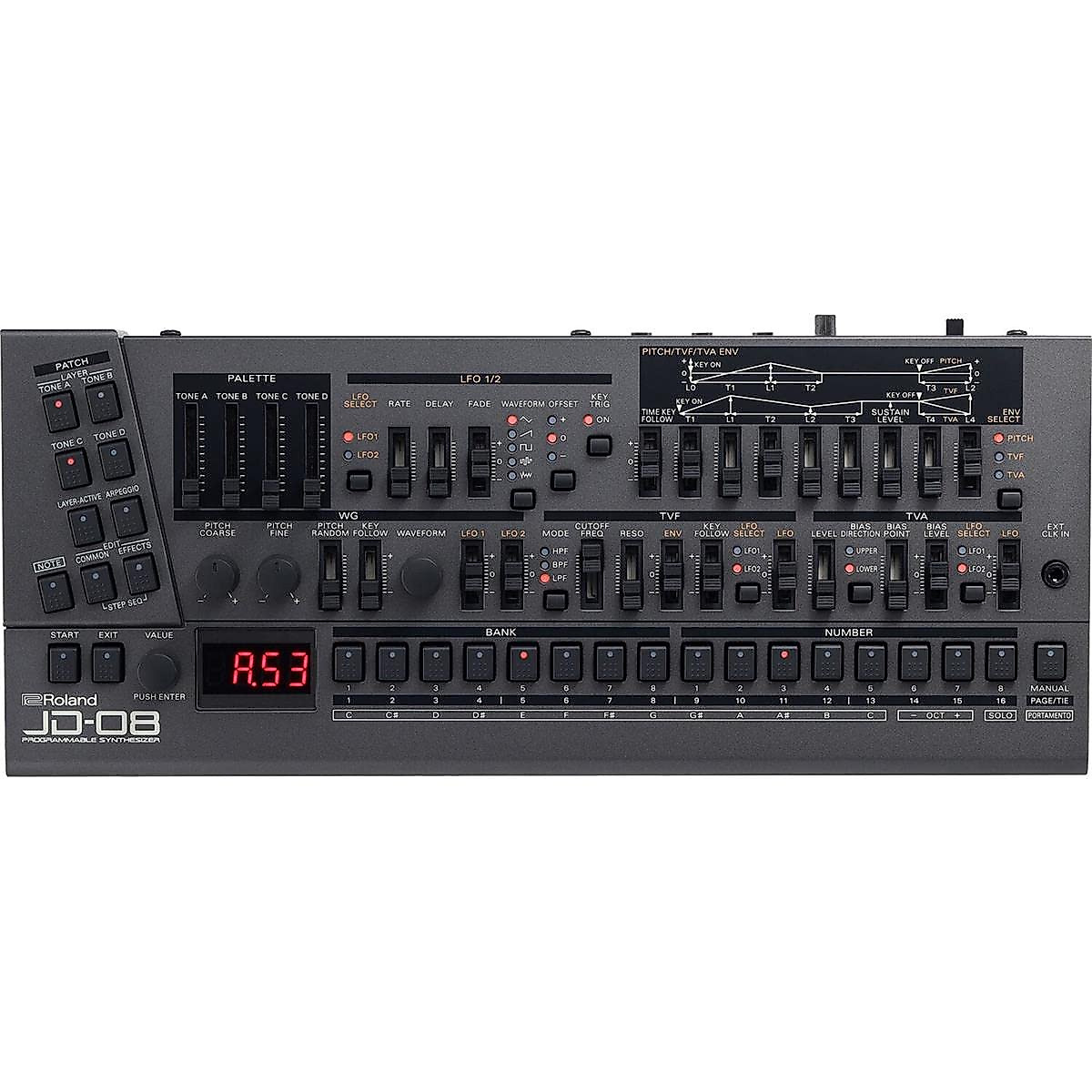 Roland JD-08 Tabletop Sound Module Boutique Synthesizer – Compact, Lightweight, Modern with New Effects and Polyphonic Sequencer