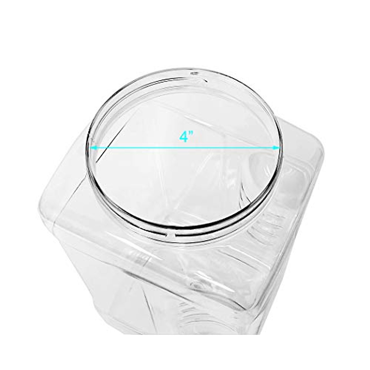 ljdeals 1 Gallon Clear Plastic Storage Containers Grip Jars, Wide Mouth Square Canisters, Pack of 2, BPA Free, Food Safe, Made in USA