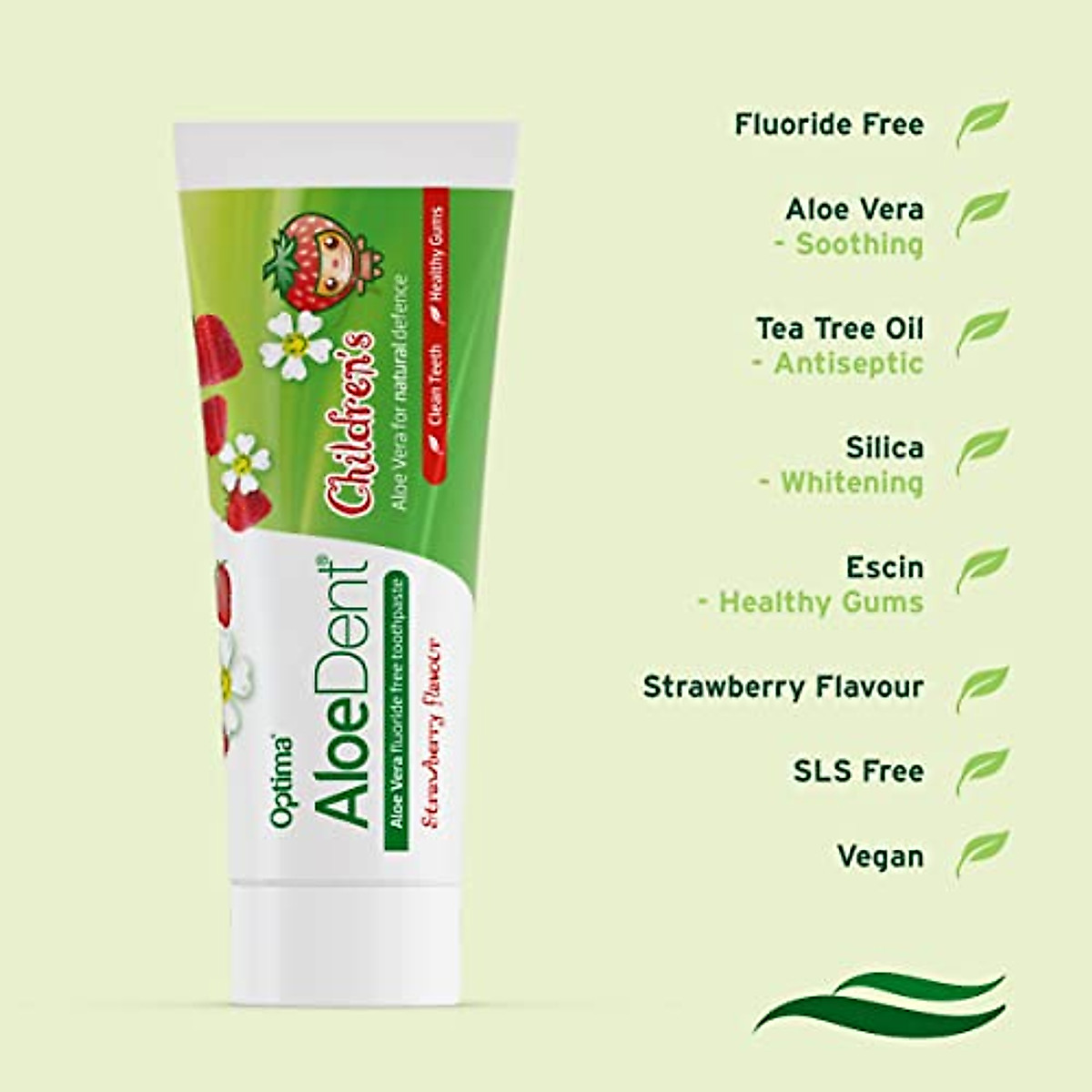 AloeDent Children's Strawberry Toothpaste - 50ml