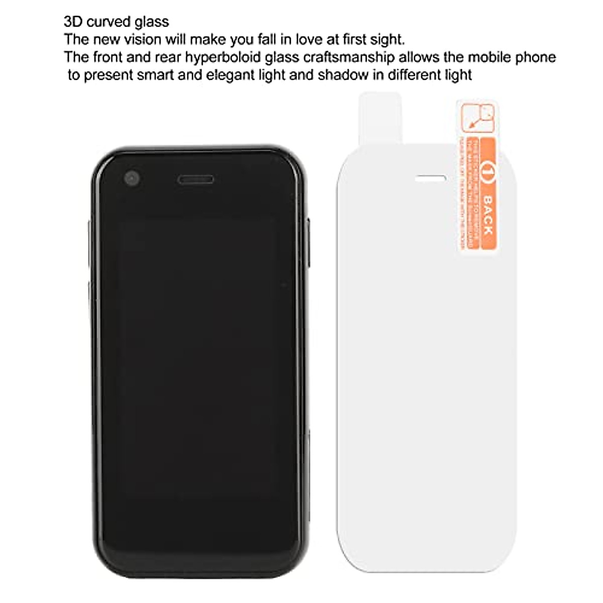 Mini Unlocked Smartphone, 3G Network Palm Cellphone with 2.5in Screen, 1GB 8GB Storage, Quad Core, Front Rear HD Camera, Student Tiny Pocket Mobile Phone for Boy Girl Kids, for XS11(Black)