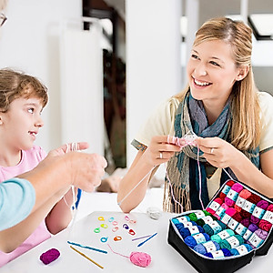 Inscraft 62 Acrylic Yarn Skeins, 2170 Yards Yarn for Knitting and Crochet, Includes 2 Crochet Hooks,2 Weaving Needles,10 Stitch Markers, Perfect Crochet Beginner Kit for for Adults Kids