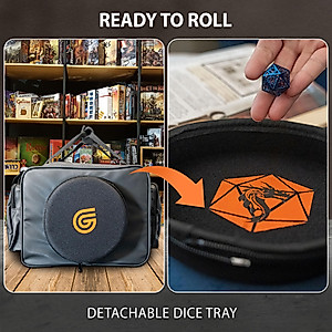 Ultimate Gaming Duffel Bag w/Shoulder Strap - Perfect for Board Games and RPG Players - Removable Dice Tray | Miniature Foam Inserts | Tons of Storage & Pockets | Battle Mat Storage